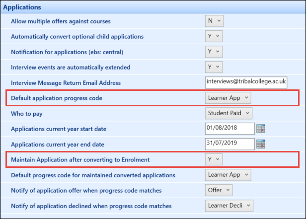 Learner Manager Institution Settings